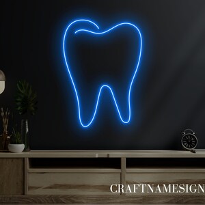 Tooth Line Neon Sign, Tooth Led Sign, Custom Neon Sign, Dentist Room ...