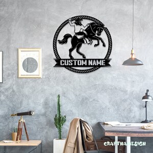 Custom Western Cowboy Roping Metal Wall Art LED Light - Personalized ...