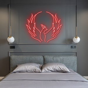 Fire Bird Eagle Neon Wall Art With LED Light - Phoenix Sign Home Decor ...
