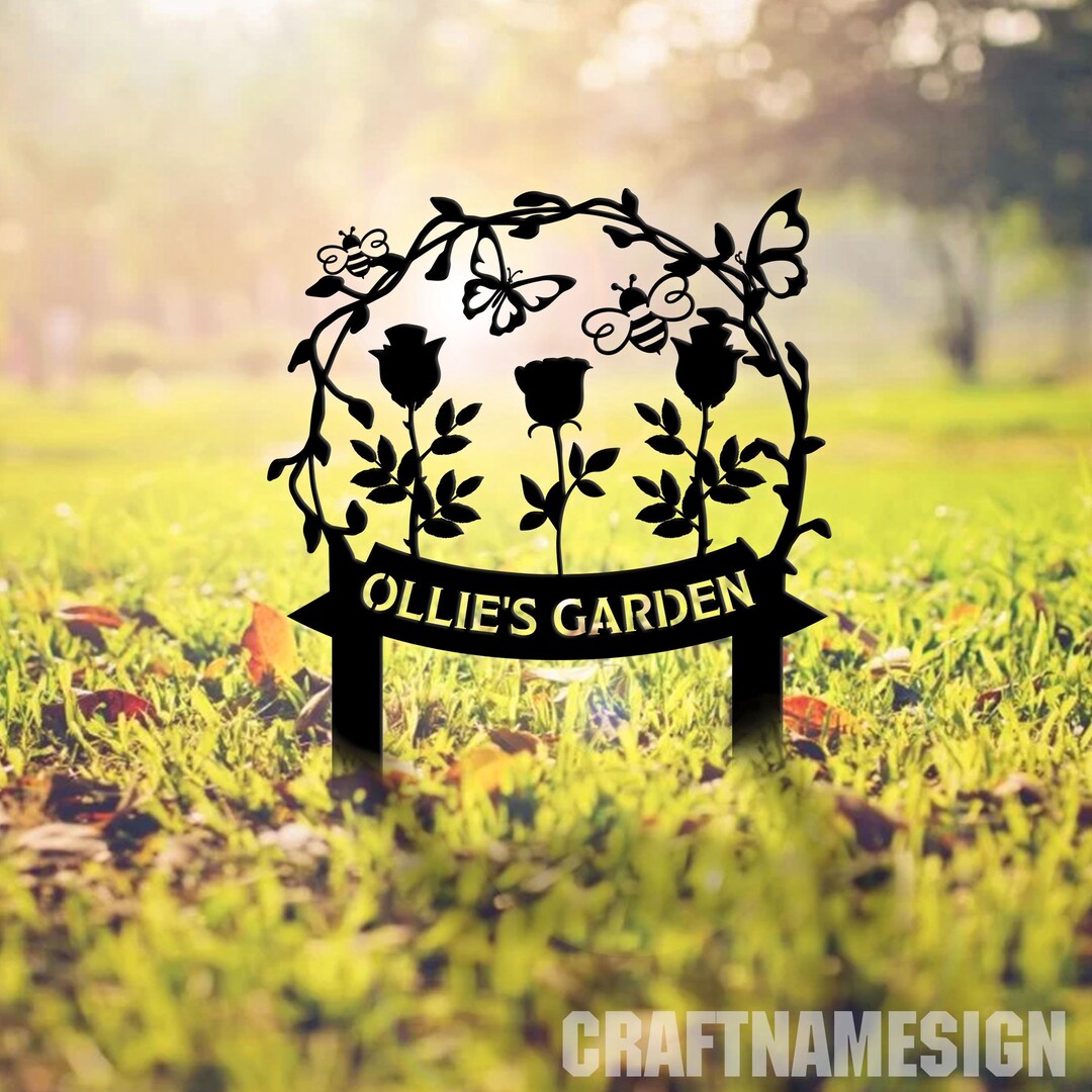 Customized Rose Flower Garden Metal Stake, Rose Flower Metal Garden ...