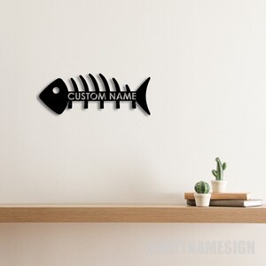 Custom Fish Bone Metal Key Holder, Clothes Holder, Decor Key Holder ...