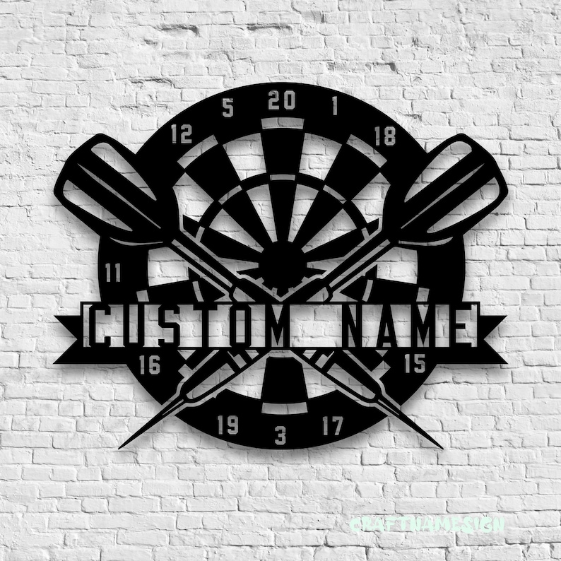 Custom Dartboard Dart Game Metal Wall Art LED Light - Etsy