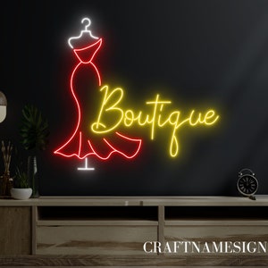 Fashionable Dress Boutique Neon Sign, Clothing Boutique Led Sign ...