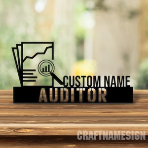 Custom Wooden Auditor Desk Name Plate, Auditor Metal Nameplate for Desk ...
