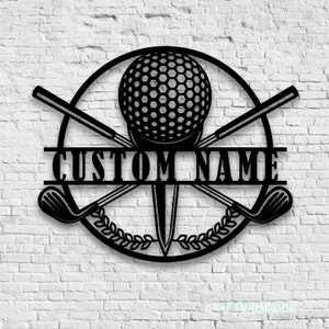 Custom Golfing Metal Wall Art LED Light| Personalized Golfer Name Sign ...