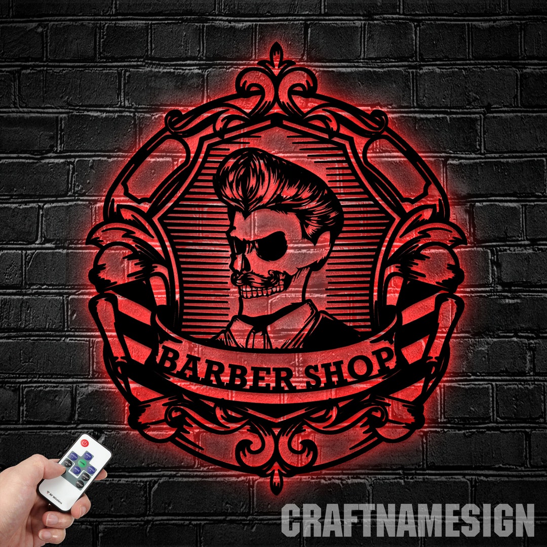 Personalized Barber Shop Metal Sign, Personalized Barber Shop Name Sign ...
