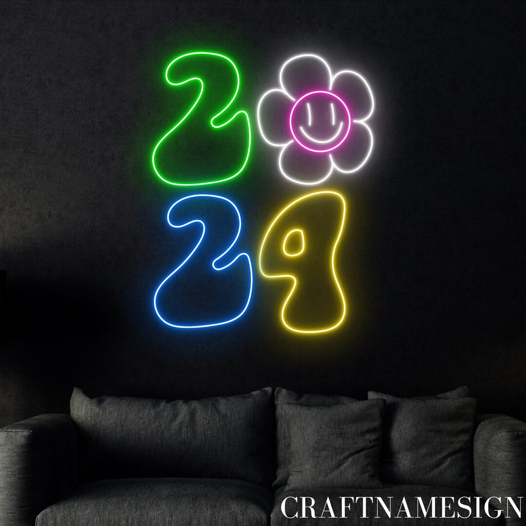 Hello 2024 Neon Sign, Hello 2024 Led Sign, Custom Neon Sign, 2024 Party ...