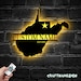 Custom West Virginia Map Metal Wall Art LED Lights Personalized West ...