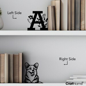 Custom Last Name Corgi Dog Metal Bookend, Personalized Name Book Ends ...