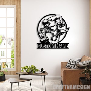 Custom MMA Fighter Metal Sign, MMA Fighter Metal LED Decor ...
