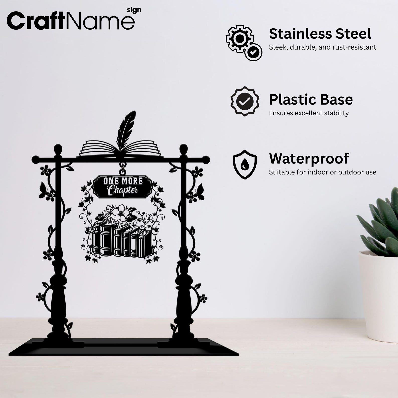 Personalized Mushroom Signpost Metal Art, Book Nook or Reading Corner ...