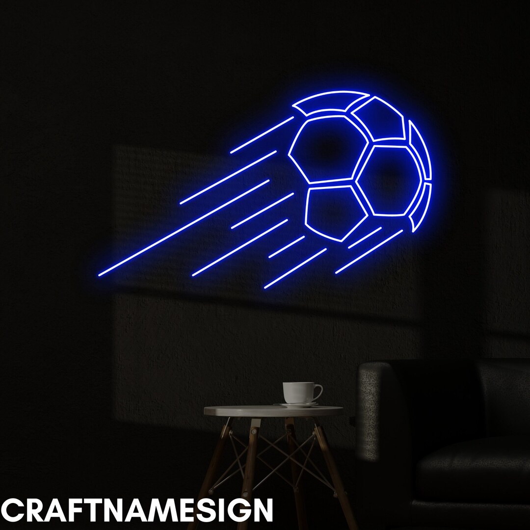 Football Ball Flying Neon Sign, Football Led Sign, Custom Neon Sign ...