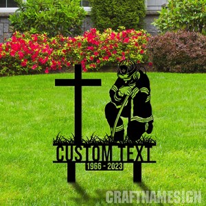 Custom Fire Fireman Fighter Memorial Metal Stake, Firefighter Memorial ...