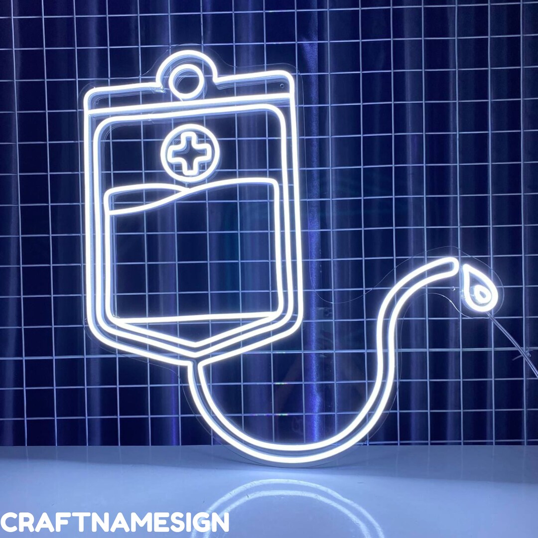 Blood Bag Neon Sign, Blood Bag Hospital Led Sign, Custom Neon Sign ...