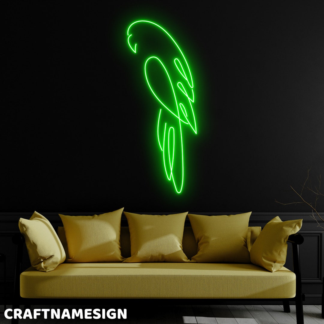 Parrot Minimalist Neon Sign, Parrot Led Sign, Custom Neon Sign, Bird ...