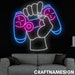 Hand Holds Game Controller Neon Sign, Game Controller Led Sign, Custom ...