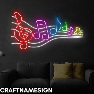 Musical Note Led Sign, Musical Note Neon Sign, Custom Neon Sign, Music ...
