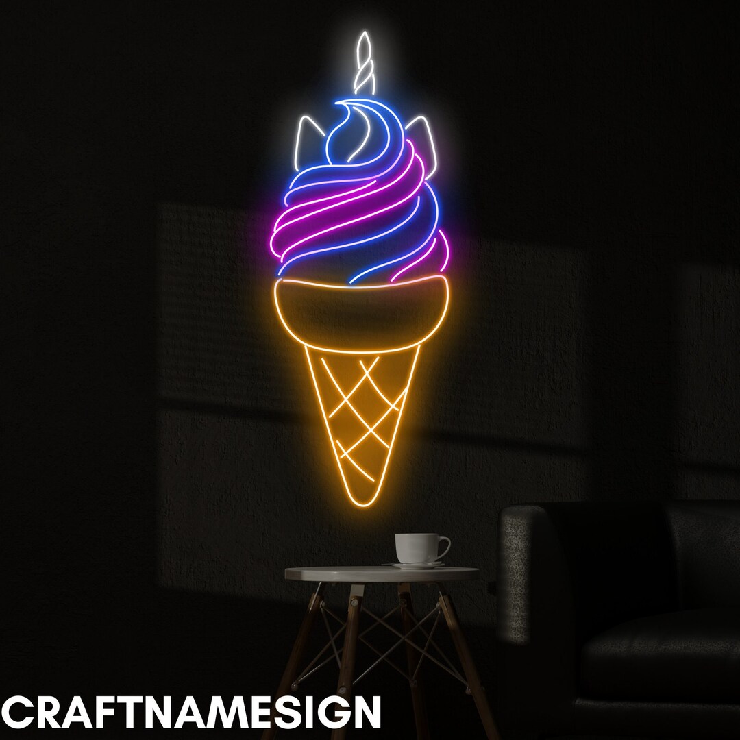 I Cream Unicorn Neon Sign, Ice Cream Led Sign, Custom Neon Sign, Ice ...