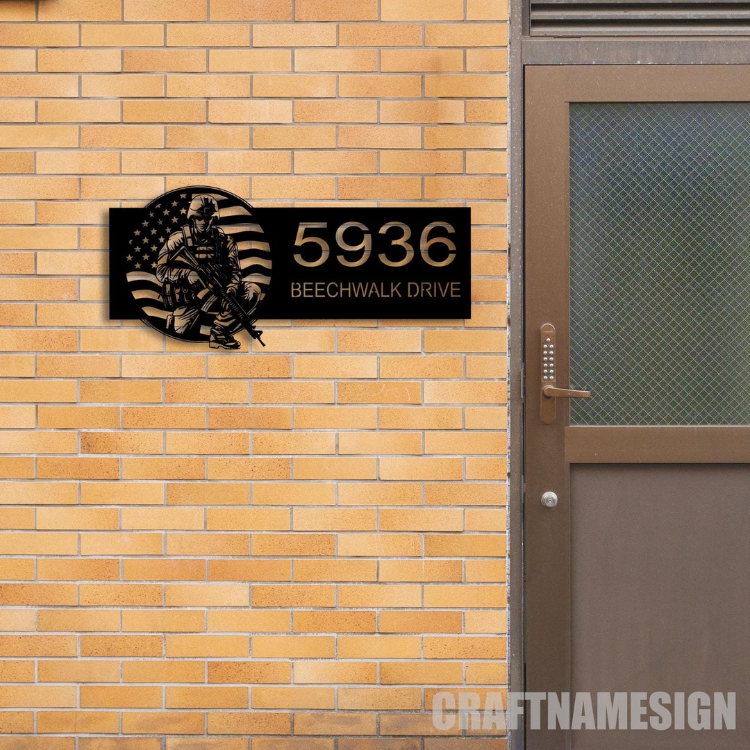 Personalized US Veteran Address Metal Sign, Happy Veterans Day House ...