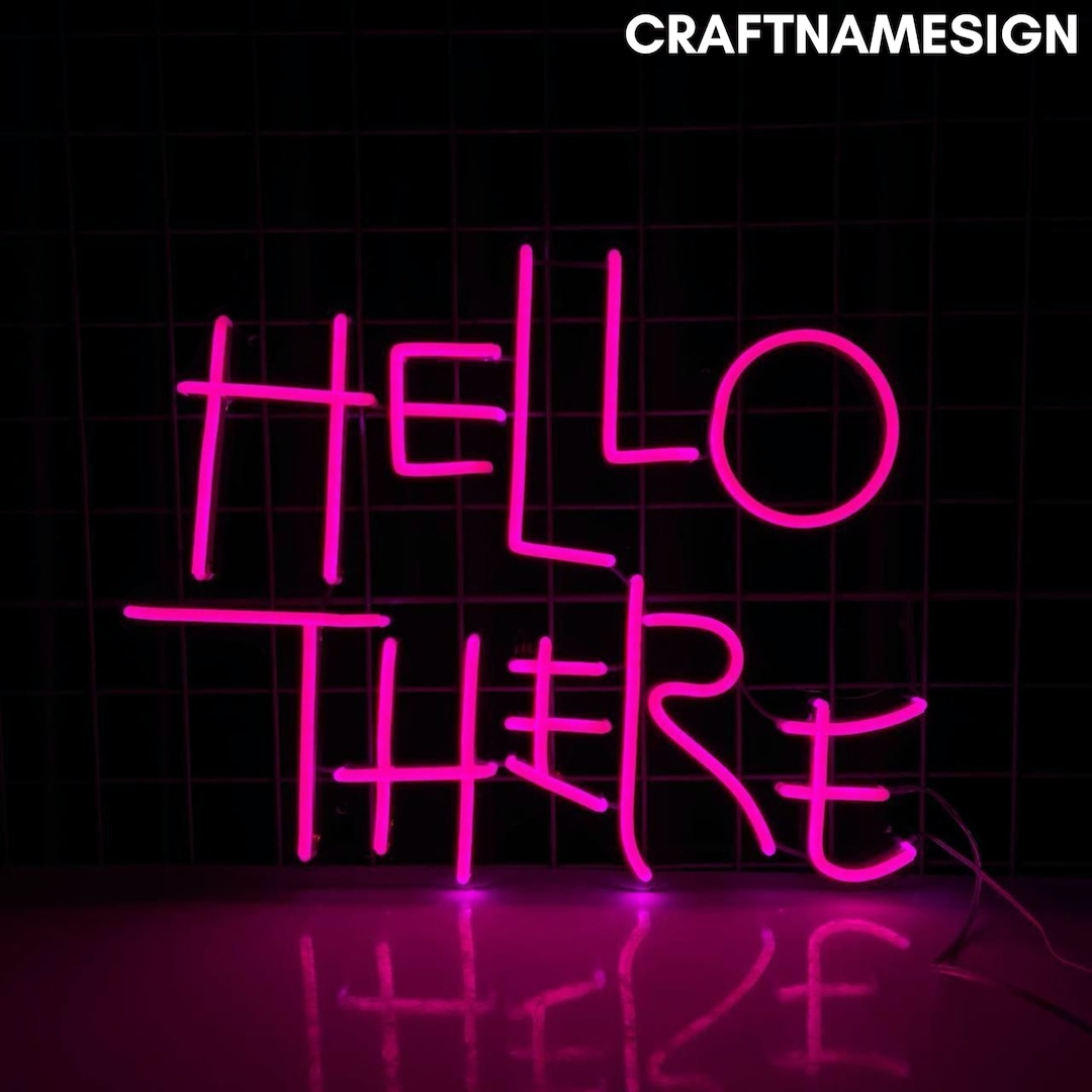 Hello There Neon Sign, Hell Here Led Sign, Custom Neon Sign, Spooky ...