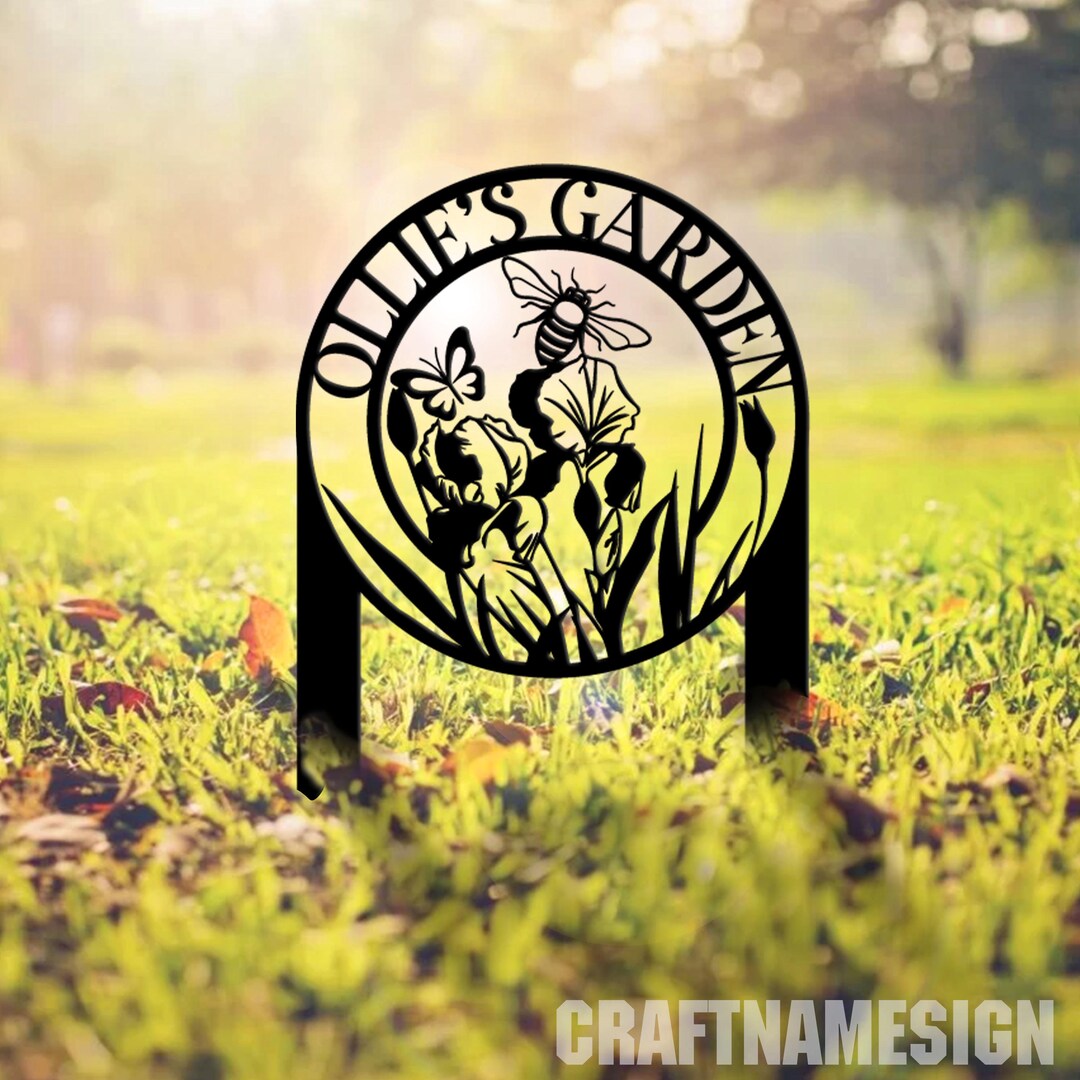 Customized Irises Garden Metal Stake, Iris Flower Metal Garden Sign ...