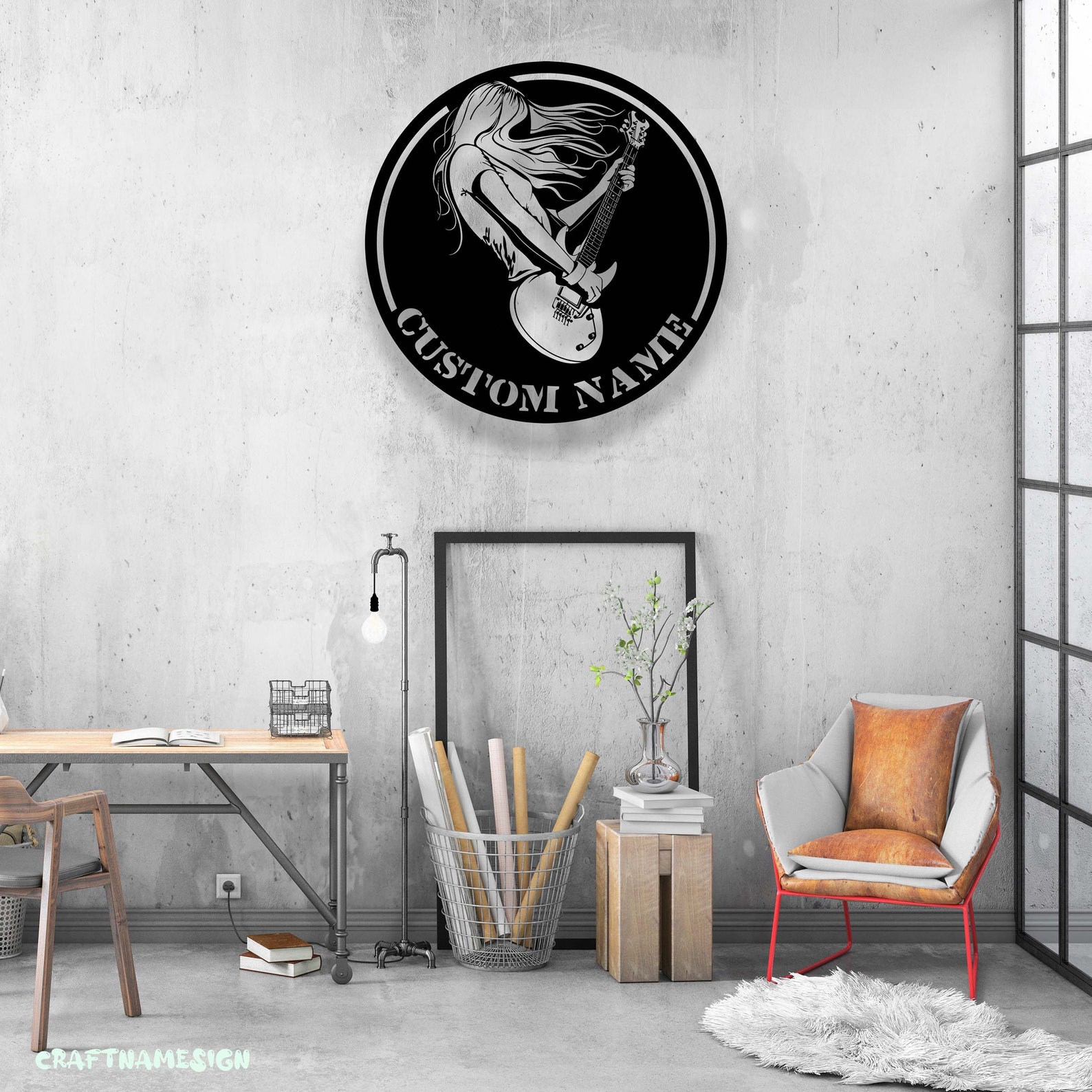 Custom Girl Play Guitar Metal Wall Art Led Light Personalized - Etsy