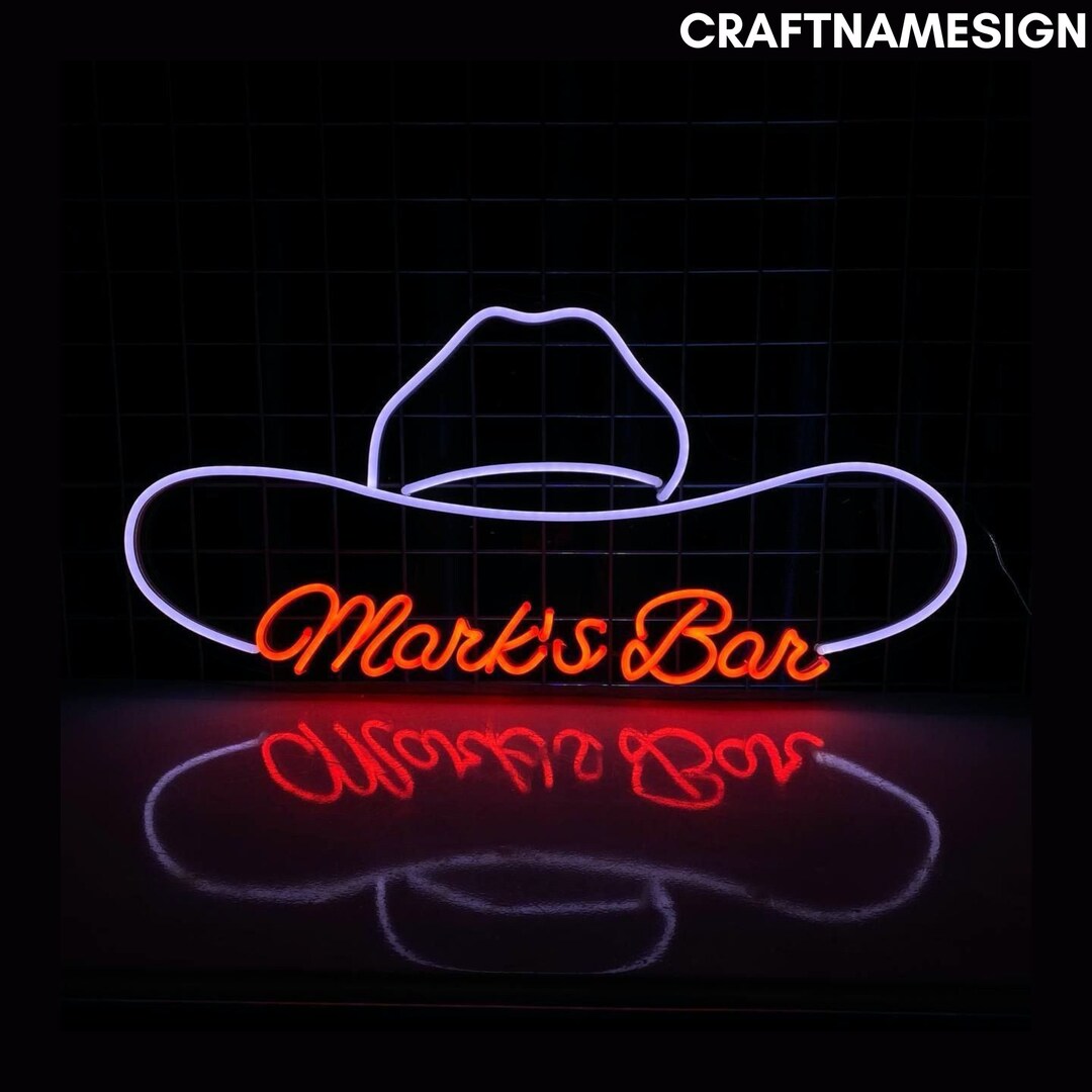 Custom Cowboy Bar Neon Sign, Bar Pub Neon Sign, Custom Neon Sign, Bar ...
