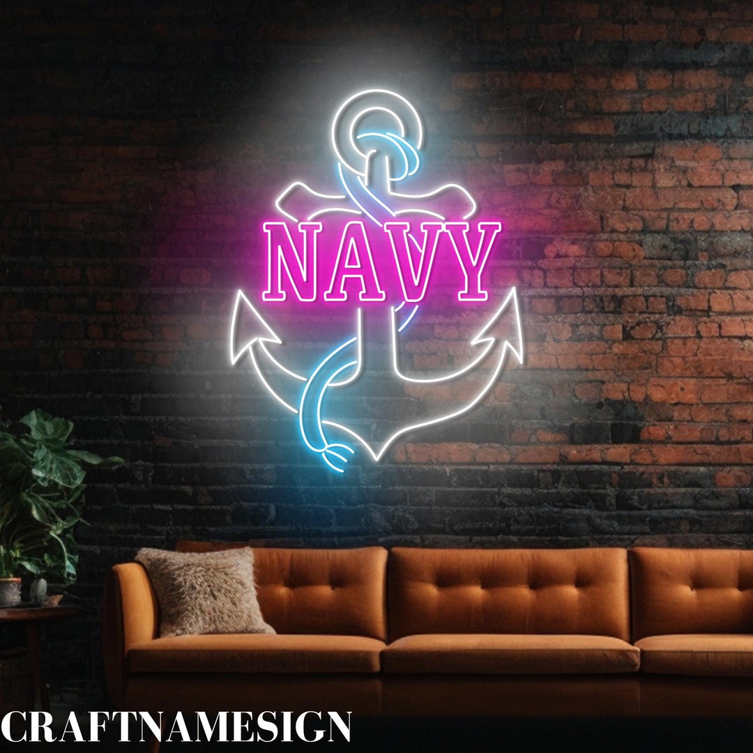 Navy Anchor Neon Sign, Happy Navy Day Led Sign, Custom Neon Sign ...