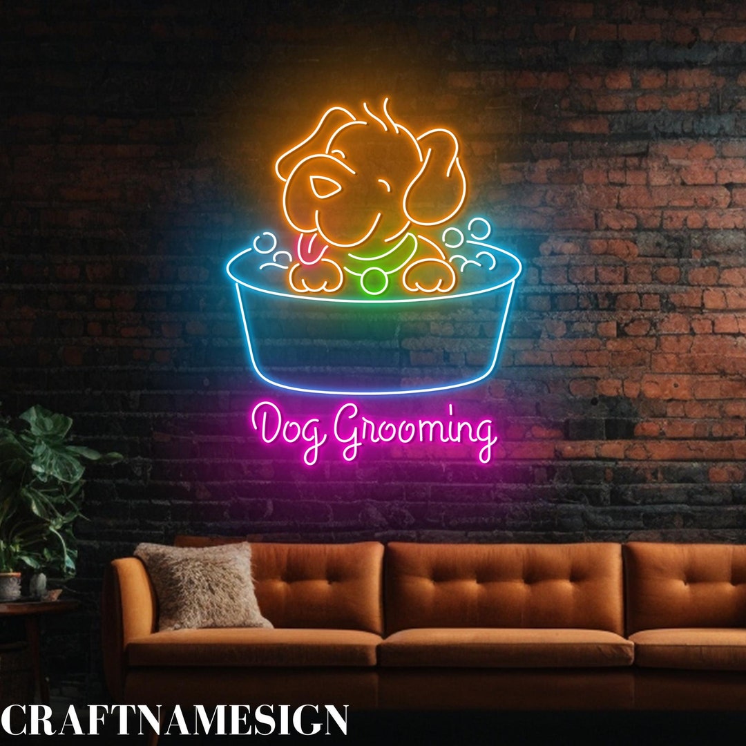 Dog Grooming Neon Sign, Dog Pet Grooming Led Sign, Custom Neon Sign ...