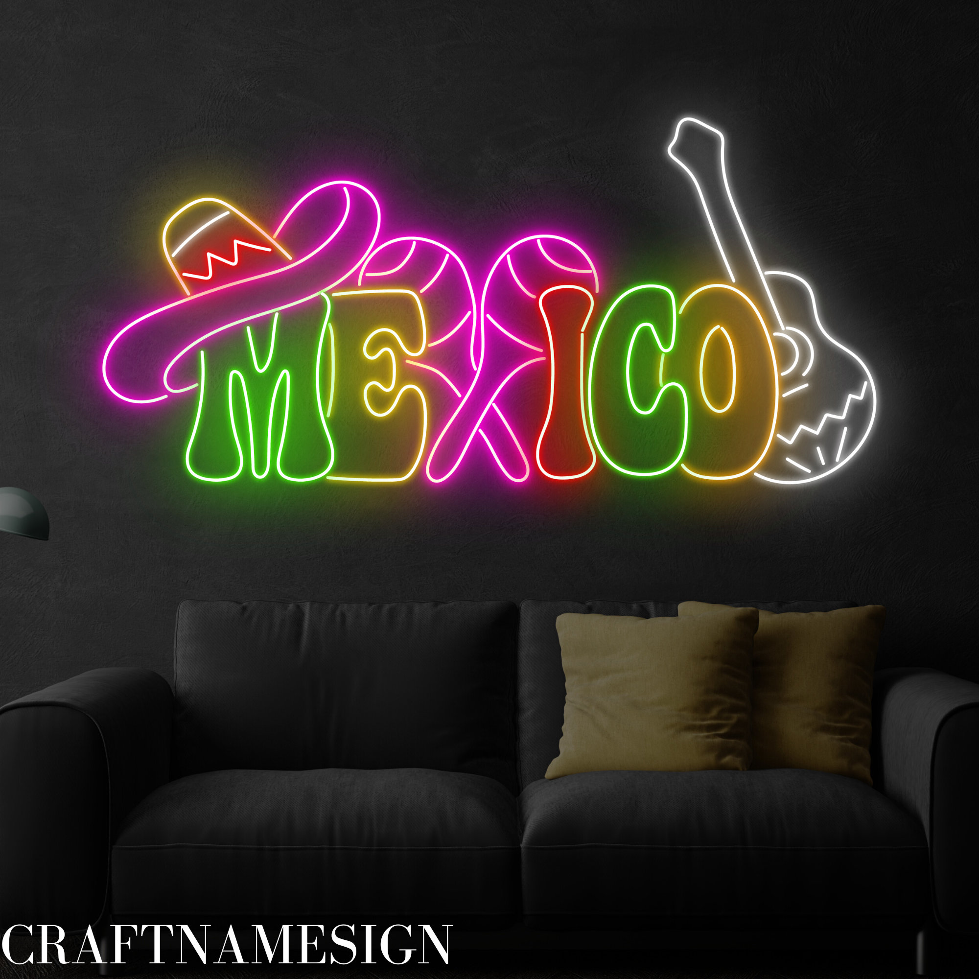 Mexico Neon Sign, Mexico Music Club Led Sign, Custom Neon Sign, Fiesta ...