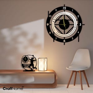 Personalized Female Badminton Metal Silent Clock Office Desk Decor ...