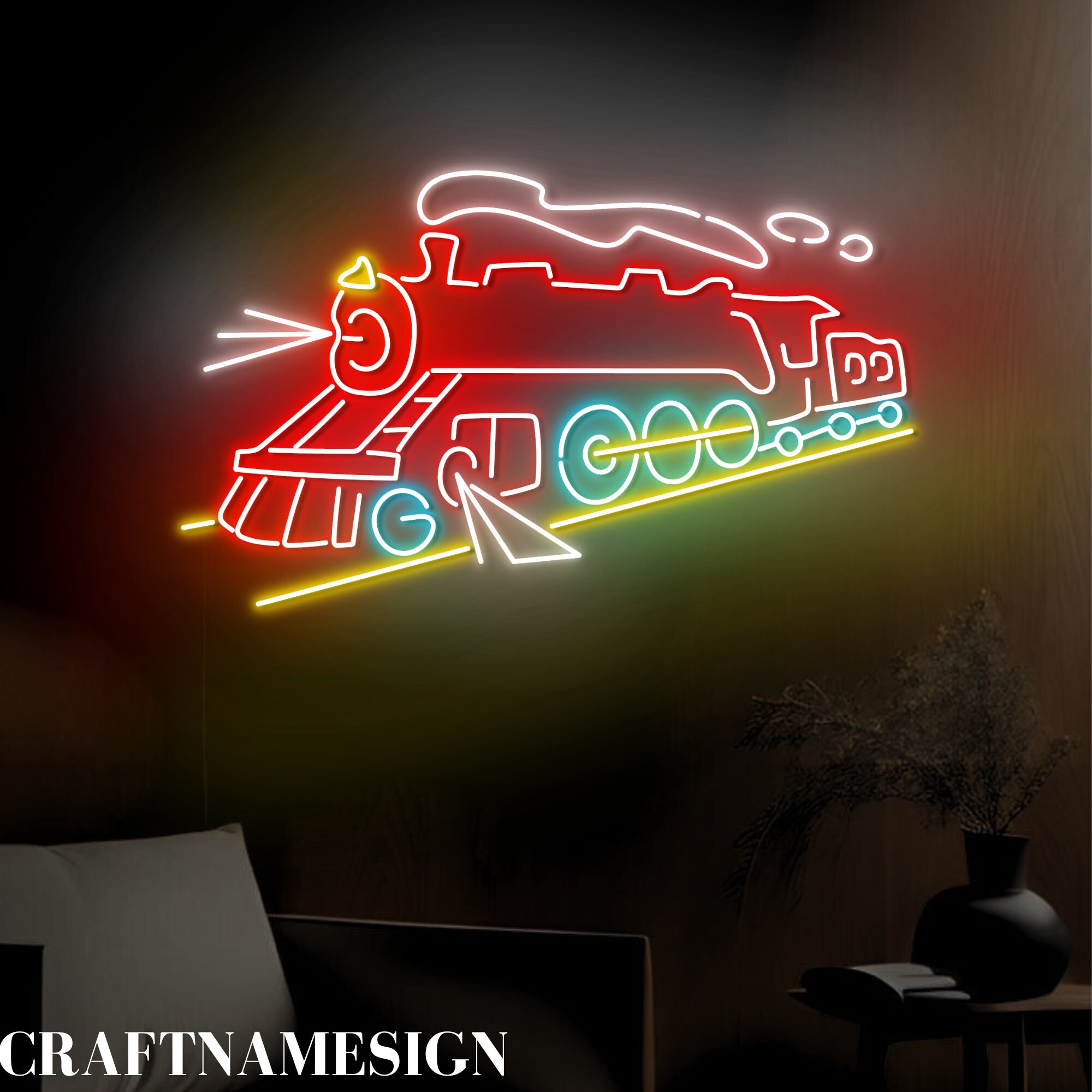 Train Neon Sign, Train Led Sign for Train Station Decor, Custom Neon ...