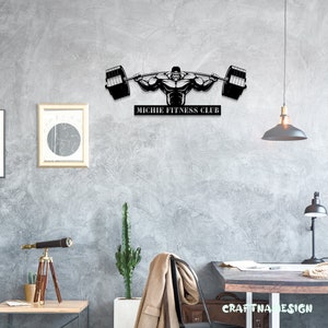 Custom Powerlifting Workout Metal Wall Art LED Light - Personalized ...