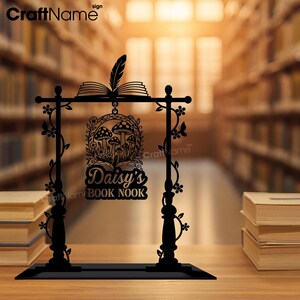Personalized Mushroom Signpost Metal Art, Book Nook or Reading Corner ...