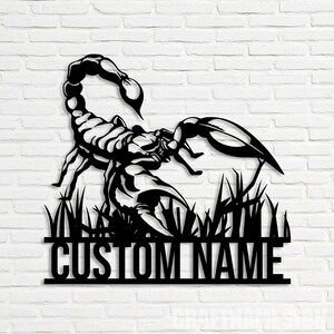 Personalized Scorpion Metal Wall Art LED Light, Custom Scorpion Lover ...