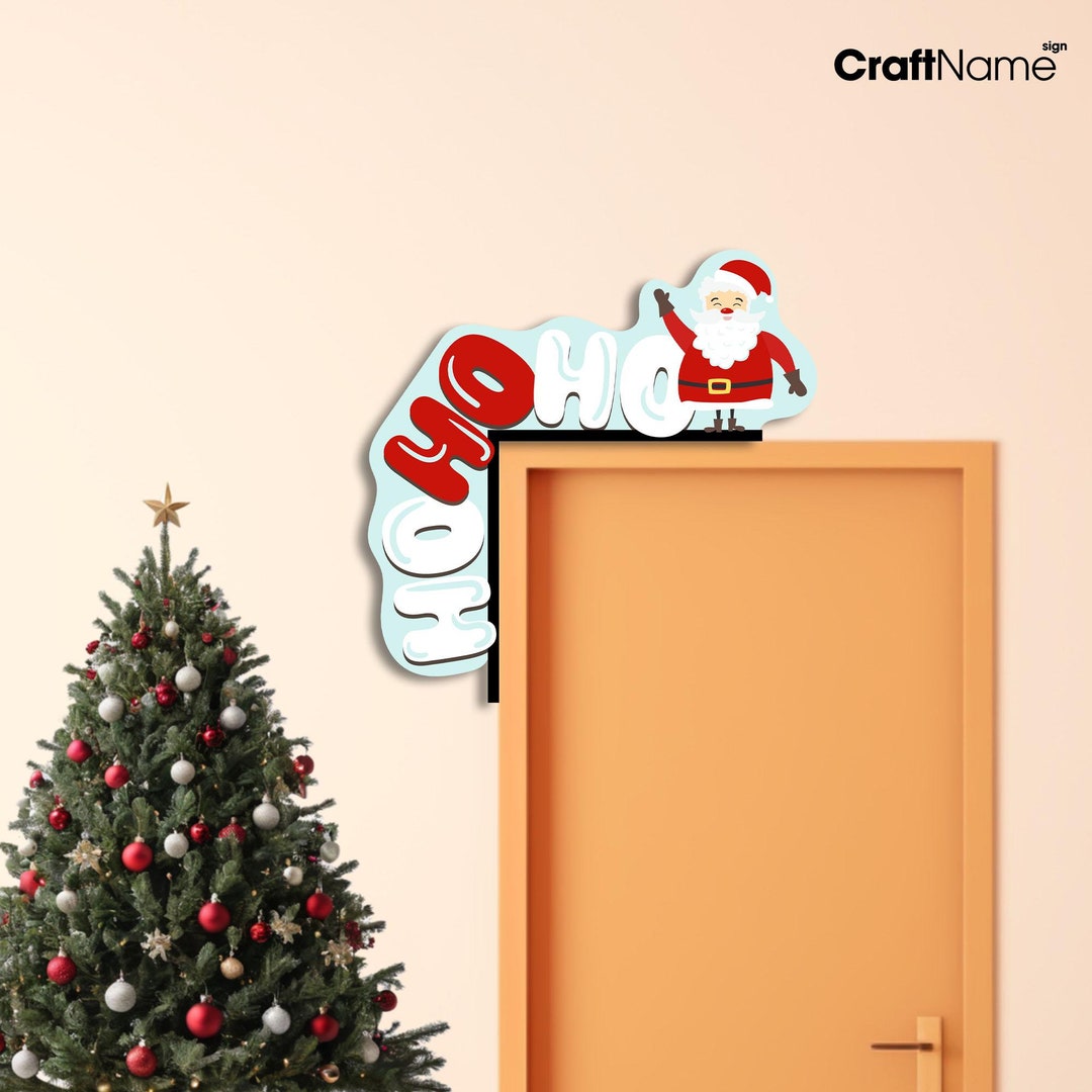 Christmas Santa Metal Door Corner, Santa Claus Metal Door Topper ...