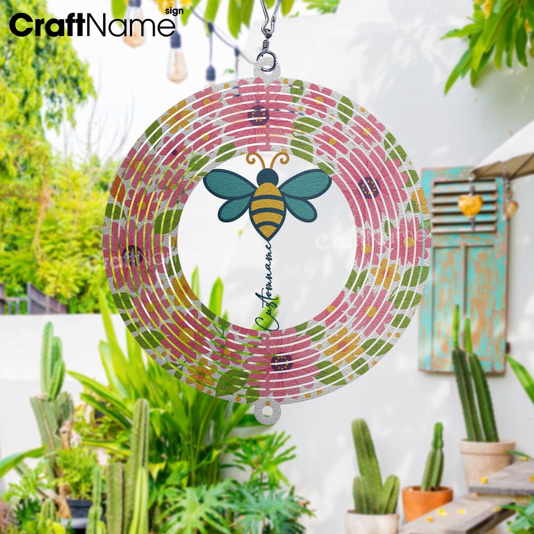 Personalized Bee Wind Spinner, Bee Metal Spinner for Garden, Metal ...