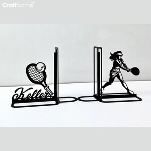 Custom Female Tennis Desk Bookend Metal Sign, Personalized Tennis ...