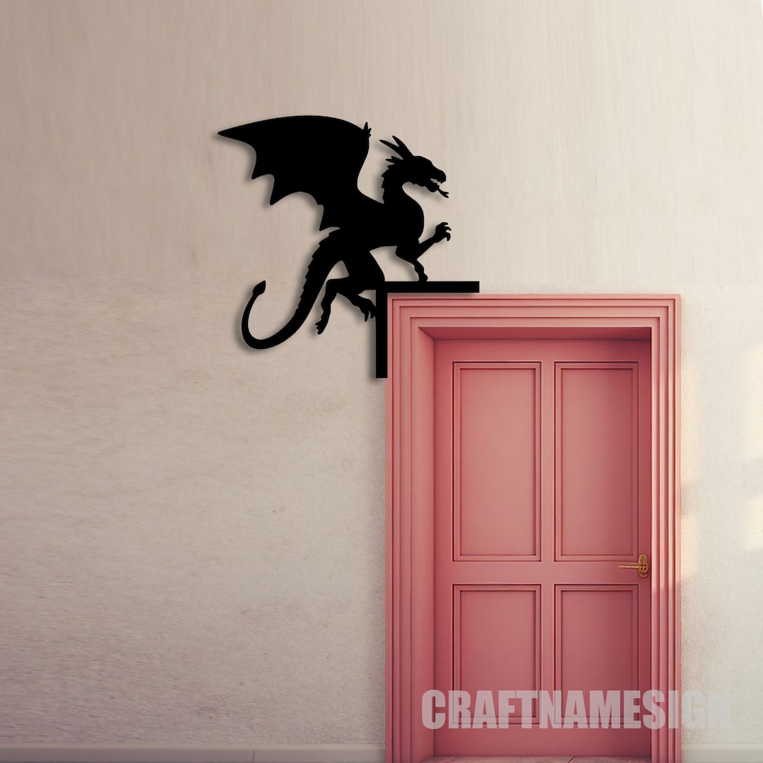 Dragon Door Corner Metal Wall Art, Dragon Door Topper, Dragon Door ...