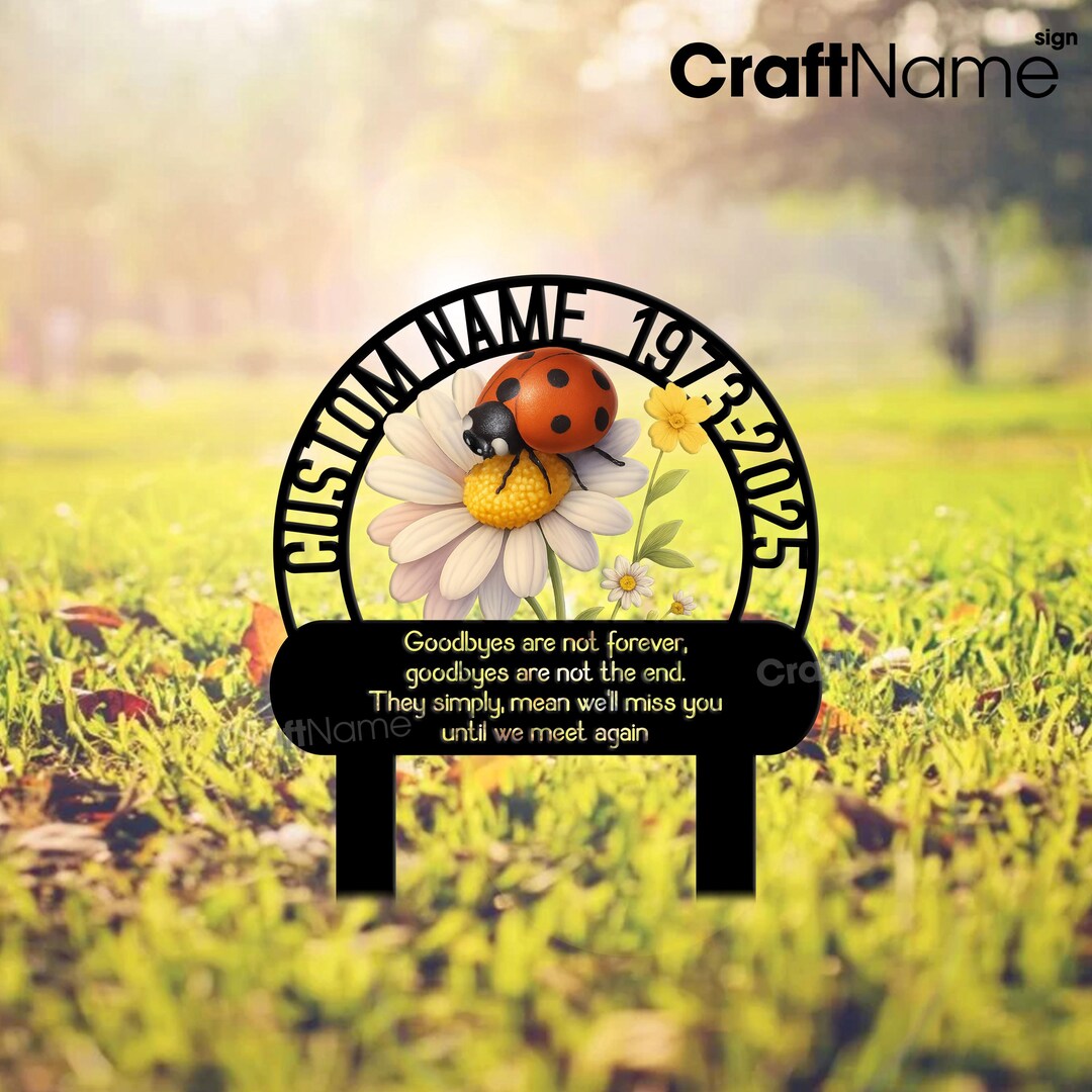 Personalized Ladybug Memorial Stake for Cemetery Decor, Beloved One ...