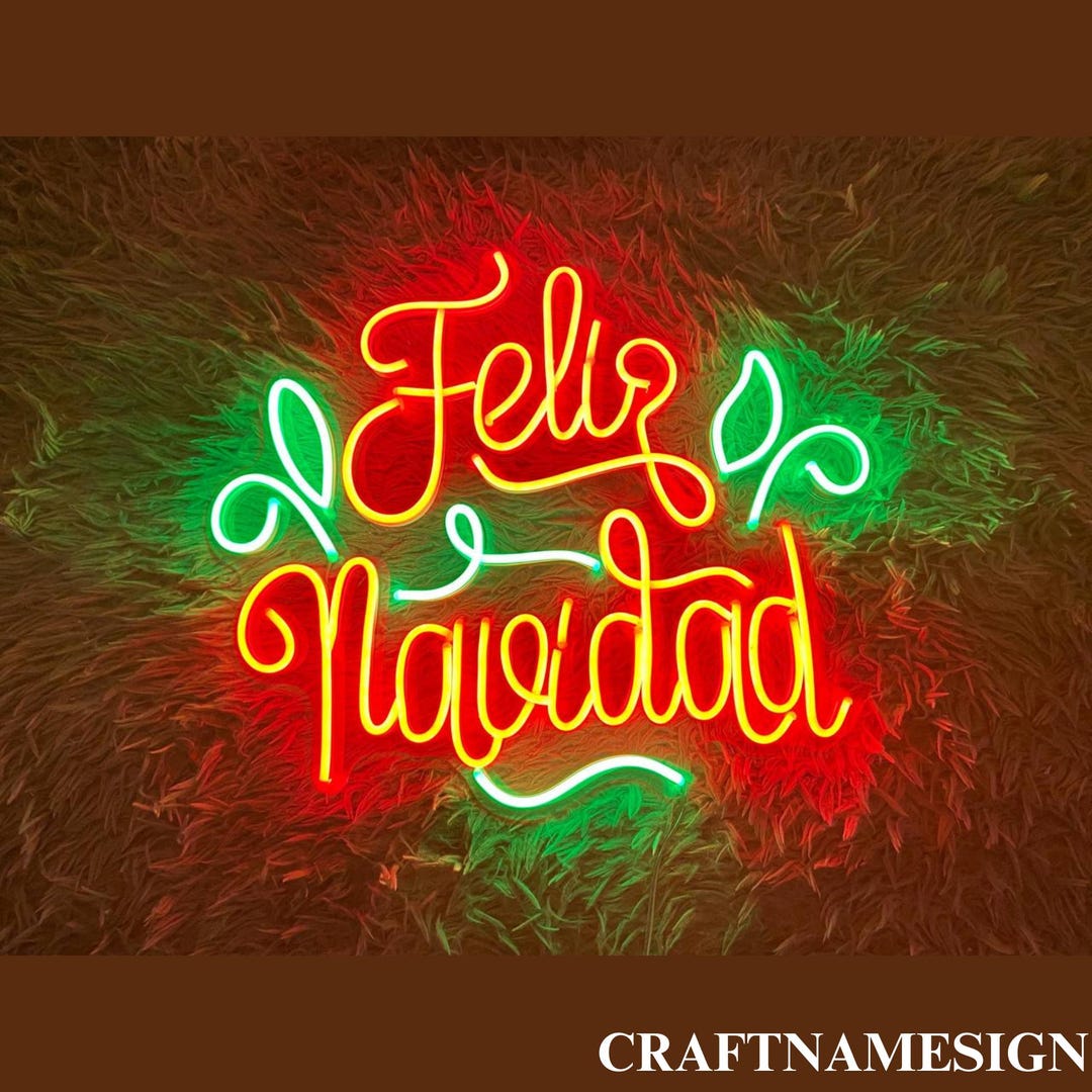 Feliz Navidad Neon Sign, Feliz Navidad Christmas Led Sign, Custom Neon ...