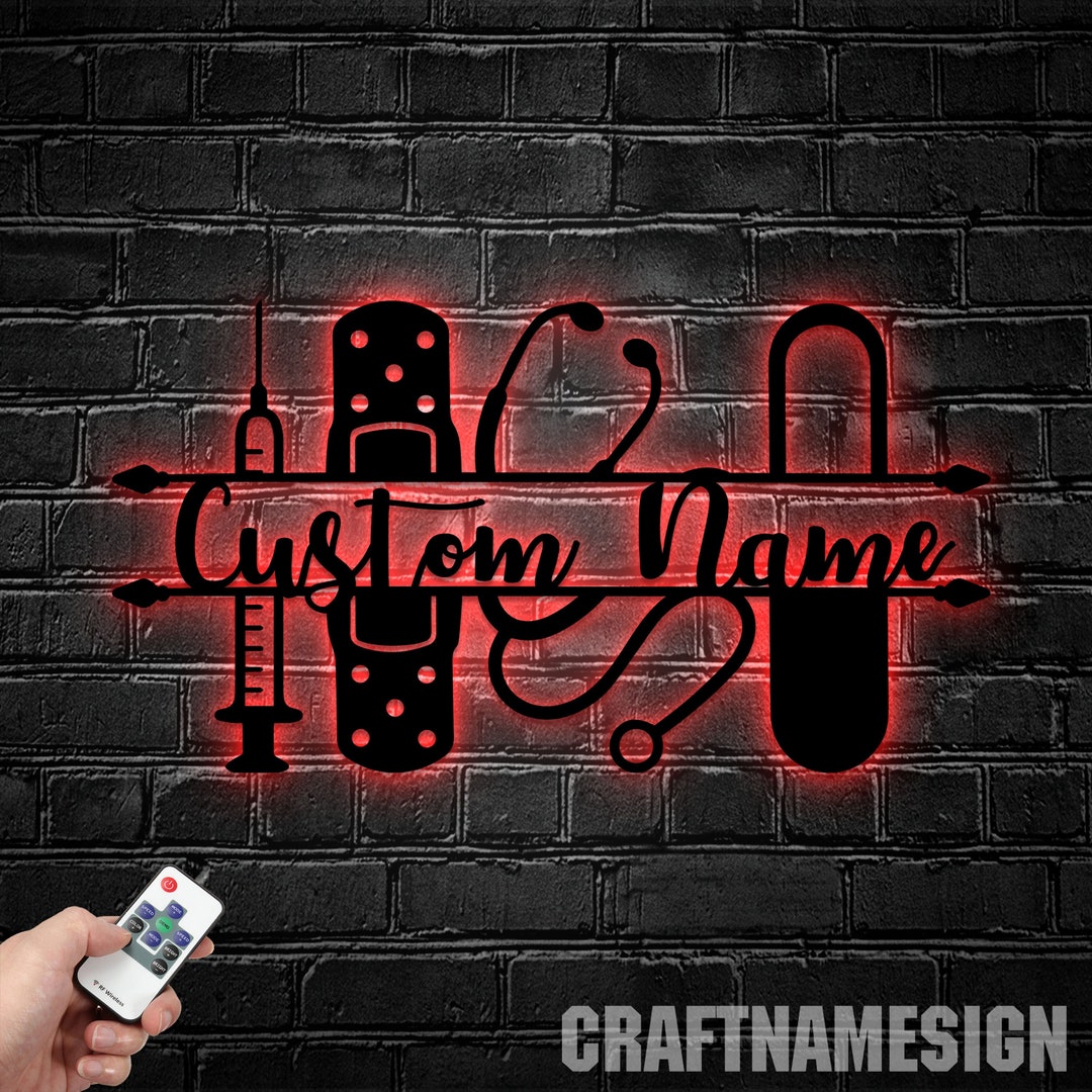Personalized Doctor Metal Wall Art LED Light, Doctor Metal Sign, Doctor ...