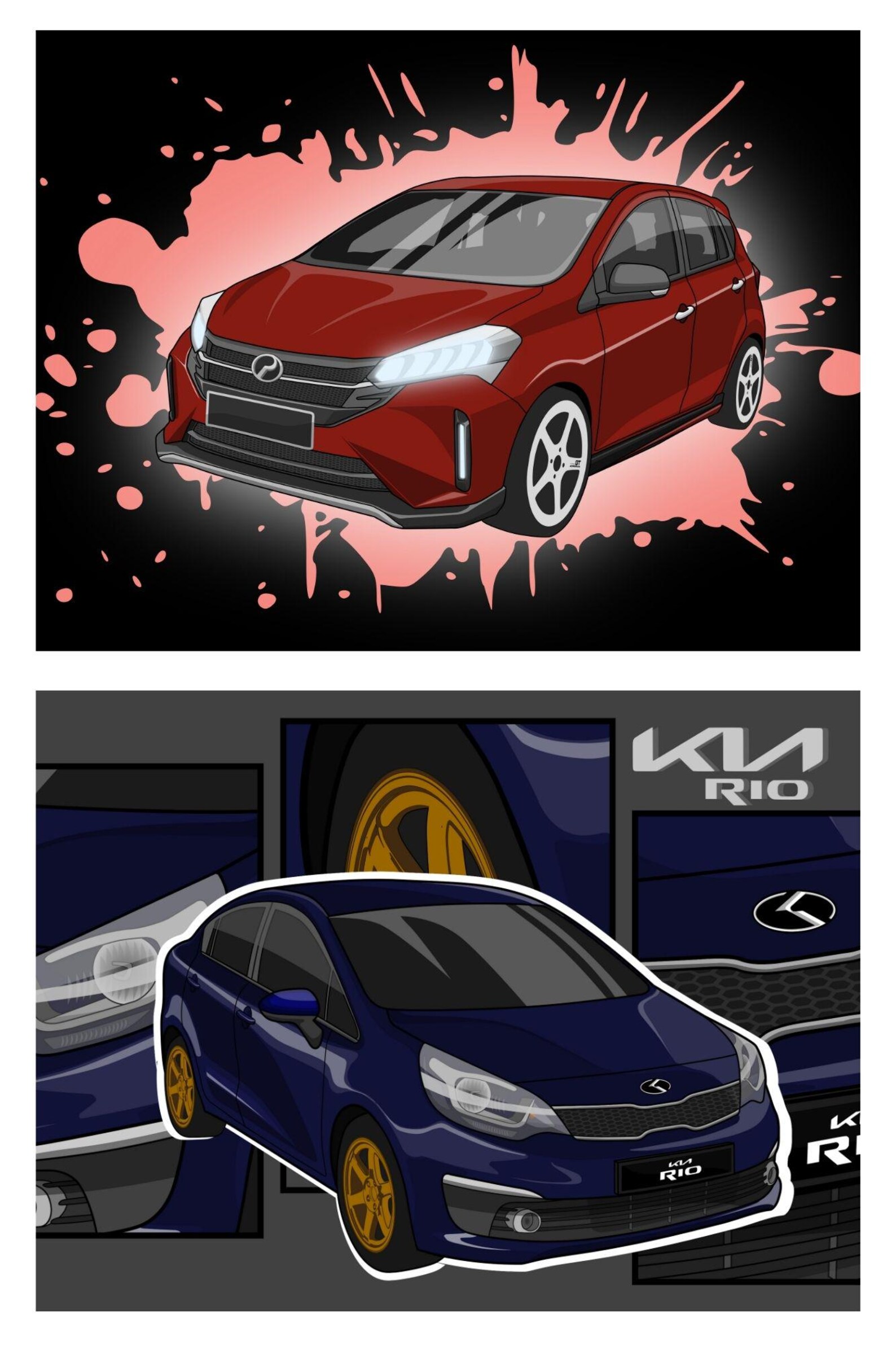 Custom Car Art - Automotive Illustration - Printable Car Poster - Etsy
