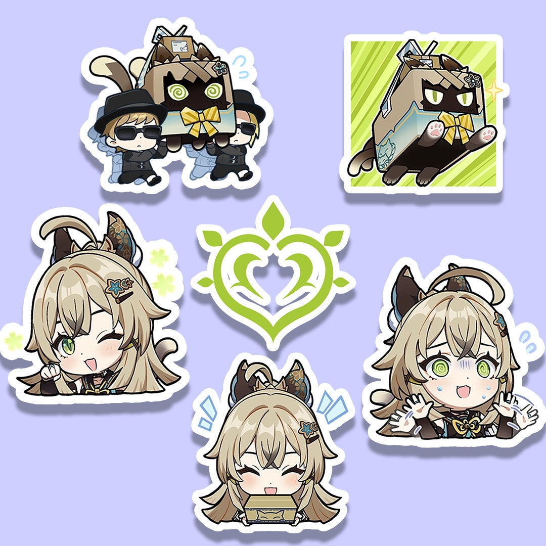 Genshin Impact Kirara Dendro Stickers X6 Pack - Etsy