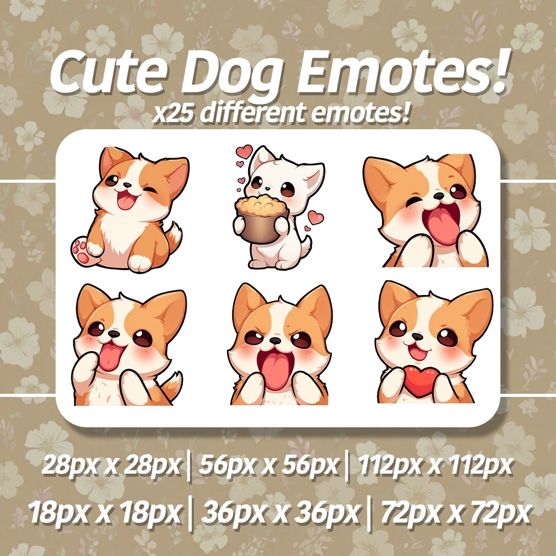 Cute Dog Emote Bundle! 25 Emotes - Twitch, Youtube, Discord - Etsy
