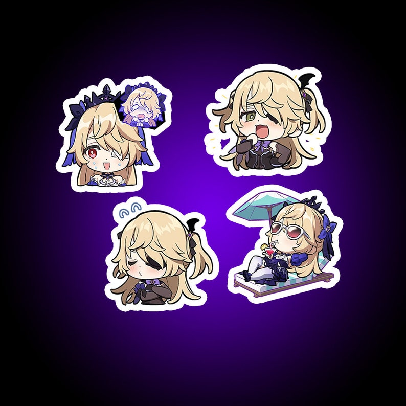 Genshin Impact Sticker Pack Laptop Decal High Quality Journaling Fischl ...