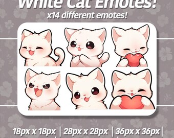 KITTEN EMOJIS | 8 Unique PNG Files | Twitch Emotes | Discord | Youtube ...