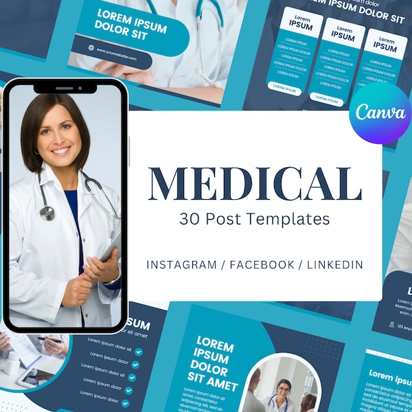 Medical Social Media Template Canva - Etsy