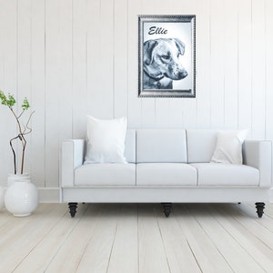 Custom Dog Print | Black and White Dog Print | Memorial Dog Print ...
