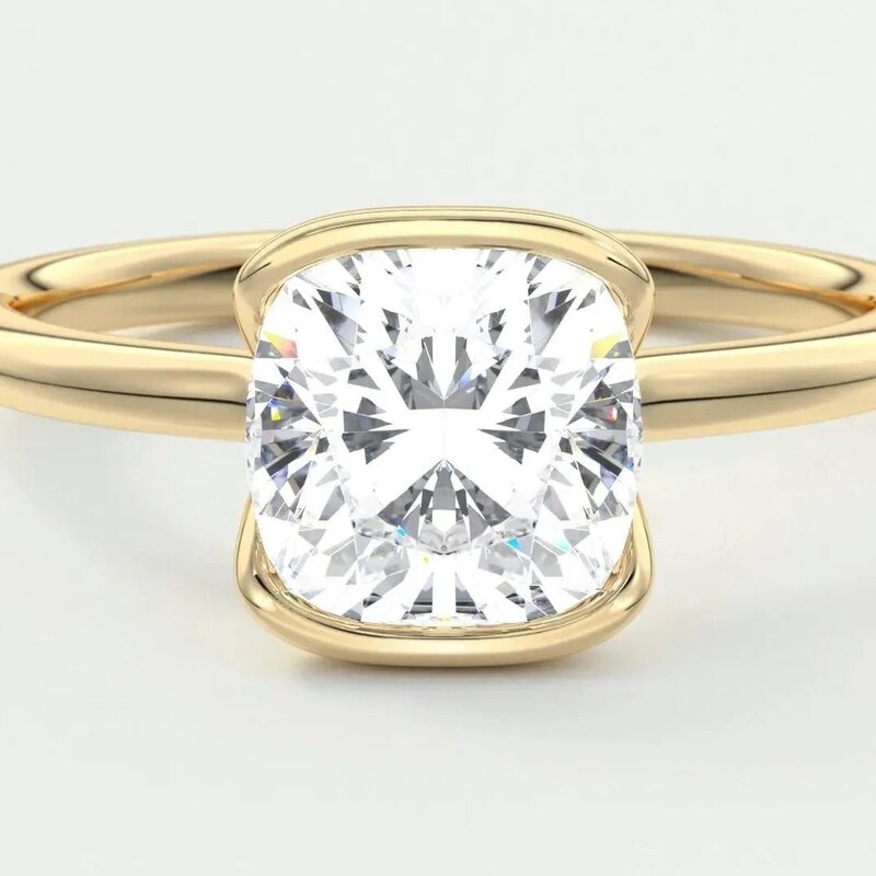 Cushion Bezel Ring - Etsy